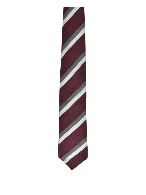 Brunello Cucinelli Striped Wool Tie - Red