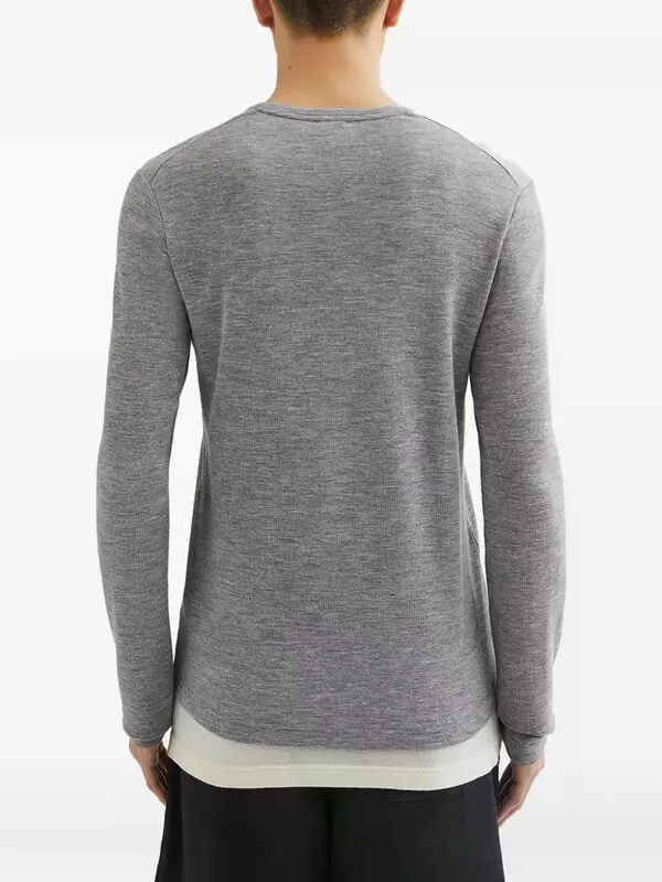 JIL SANDER Wool Layered Long Sleeve T-shirt