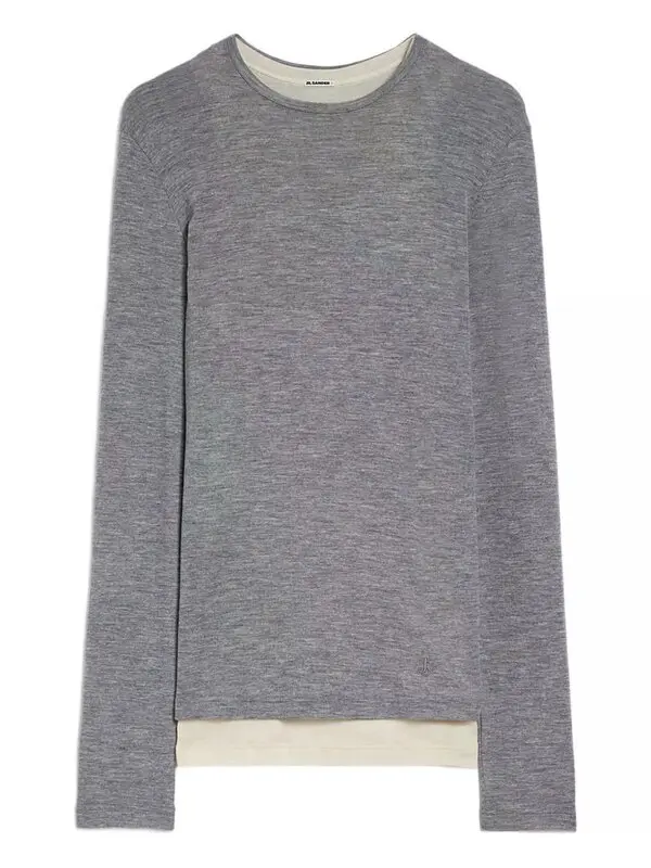 JIL SANDER Wool Layered Long Sleeve T-shirt
