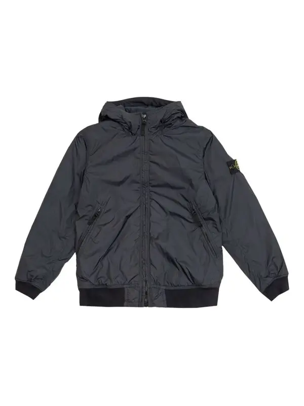 Stone Island Compass Patch Zip-up Hooded Jacket