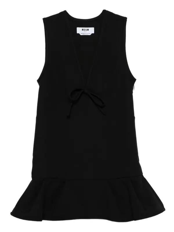MSGM V-neck Dress With Ruffled Hem