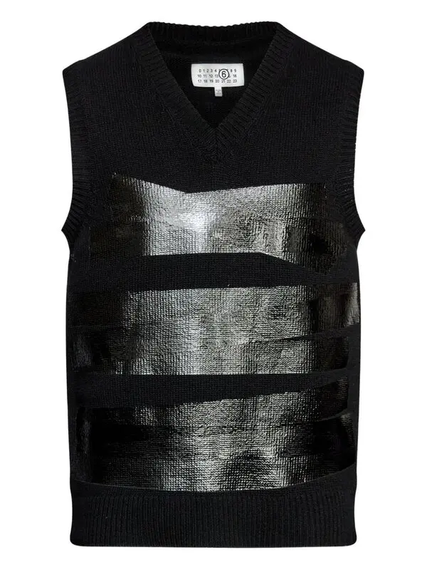 MAISON MARGIELA V-neck Sleeveless Wool Knit Top
