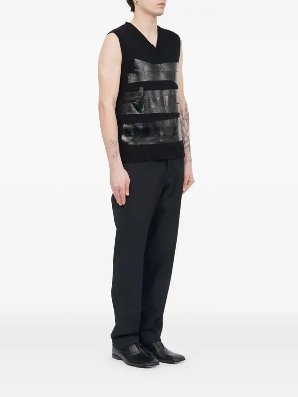 MAISON MARGIELA V-neck Sleeveless Wool Knit Top
