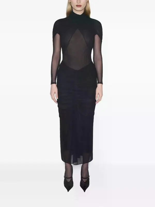 MUGLER High-neck Gown With Draped Detailing