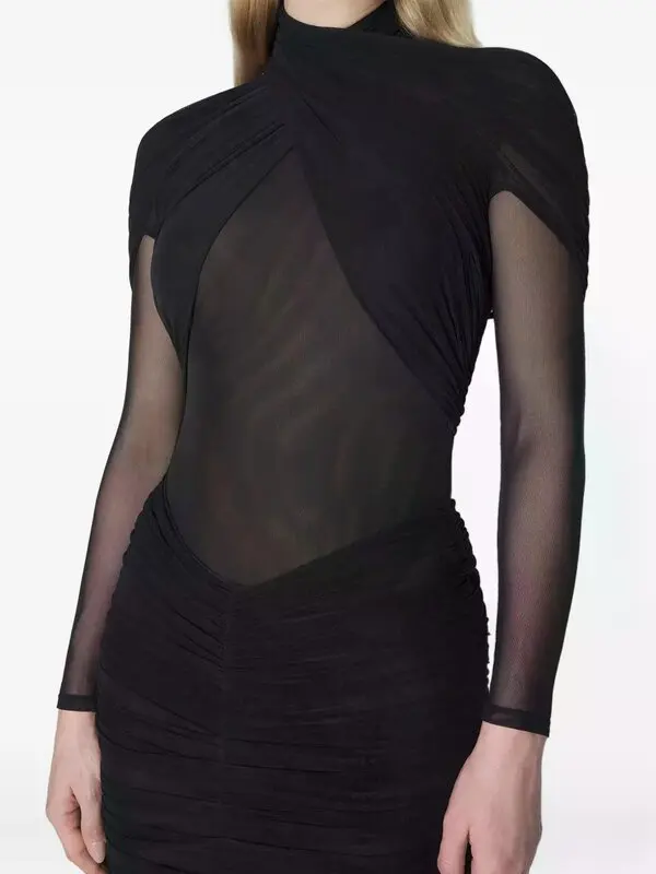 MUGLER High-neck Gown With Draped Detailing