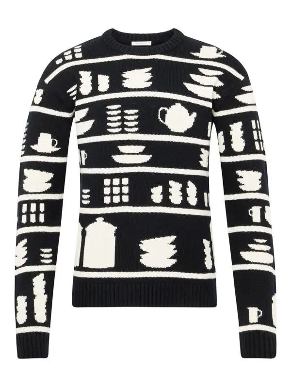 J.W.ANDERSON Tableware Pattern Knitted Sweater - Black