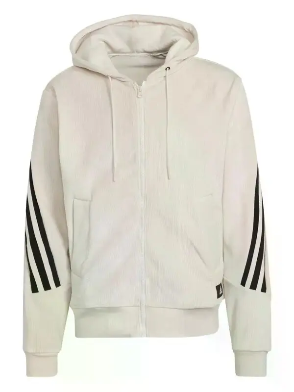 Adidas Ribbed-paneled Zip-up Hoodie
