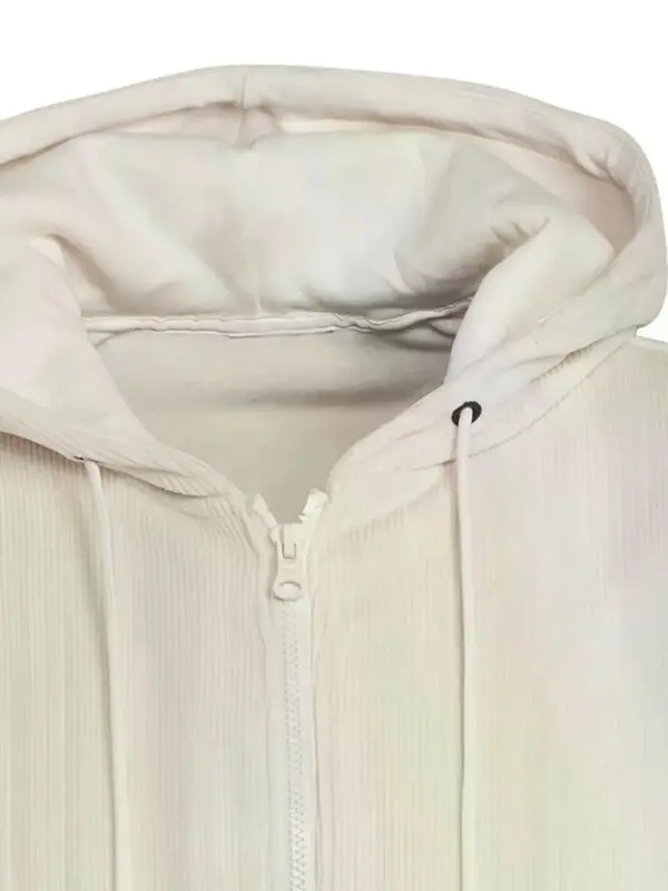 Adidas Ribbed-paneled Zip-up Hoodie