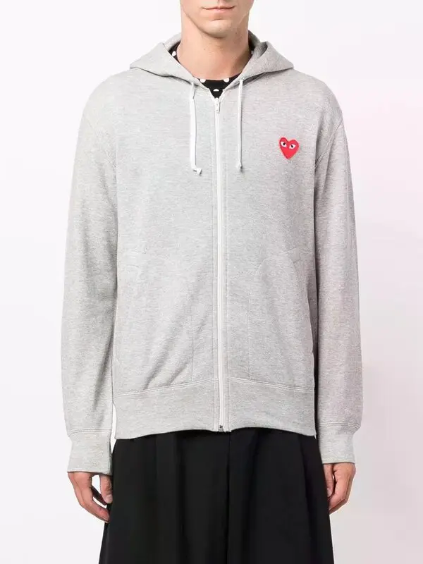 Play Comme Des Garcon Heart Logo Zip-up Hoodie