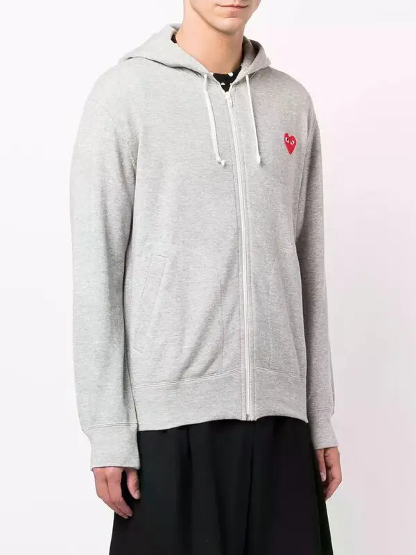 Play Comme Des Garcon Heart Logo Zip-up Hoodie