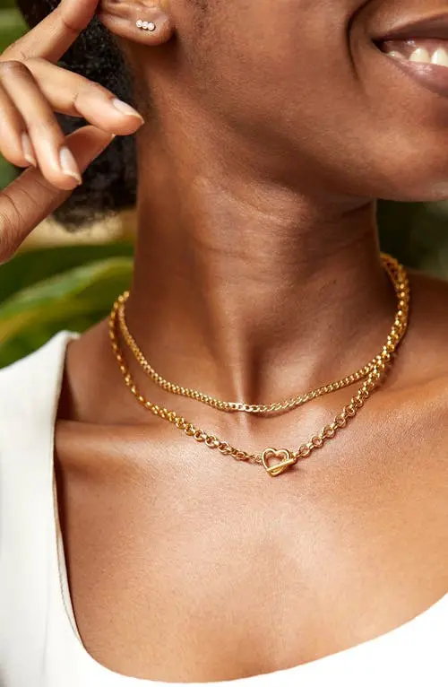 Estée Lauder Heart T-bar Chain Necklace