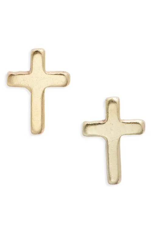 SET & STONES Miles Cross Stud Earrings - Gold