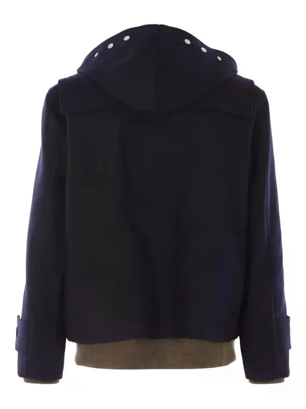 Sacai Hooded Toggle-fastening Coat - Blue