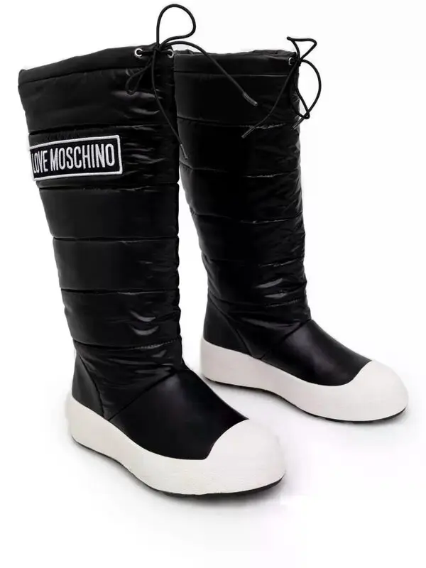 Moschino Quilted Logo-plaque Snow Boots