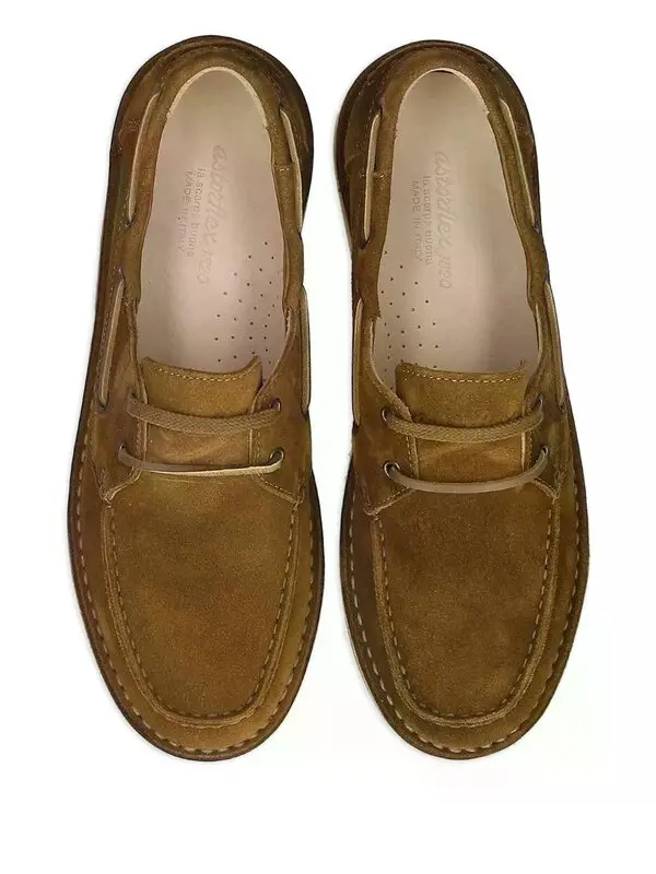 ASTORFLEX Suede Leather Lace-up Boat Loafers - Brown