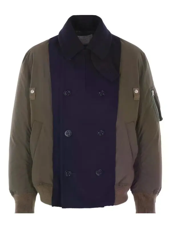 Sacai Double-breasted Anchor-button Coat