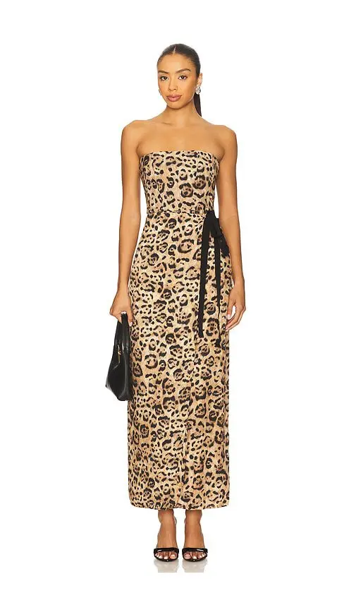 Agua Bendita Cinefila Jaguar Dress - Tan
