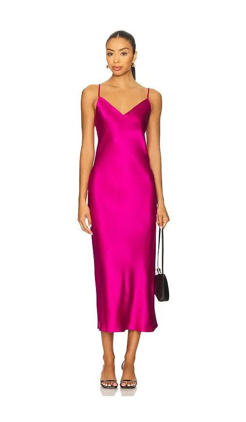 Sablyn Taylor V-neck Bias Cut Dress - Pink