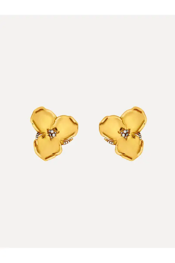 Oscar De La Renta Blossom Tone Earrings - Gold