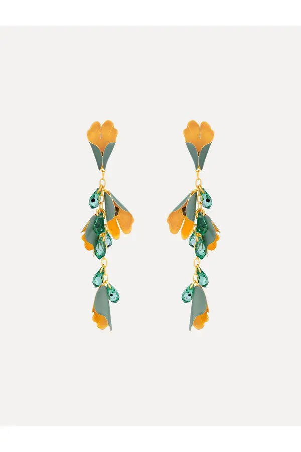 Oscar De La Renta Bellflower Drop Earrings - Green