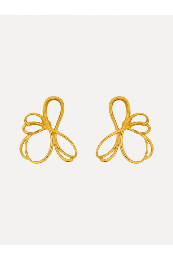Oscar De La Renta Threaded Flower Asymmetrical Clip-on Earrings - Floral