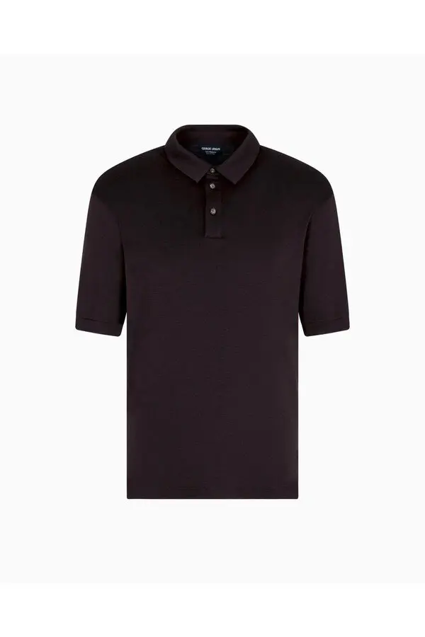 Giorgio Armani Pure Cashmere Interlock Polo Shirt - Natural