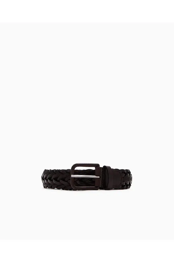 Giorgio Armani Braided Nappa Leather Belt - Natural