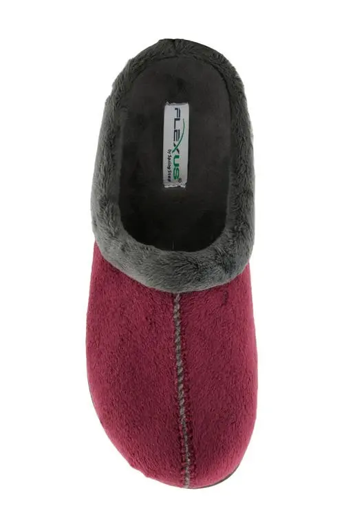 SPRING STEP SHOES Aushana Faux Fur Mule Slipper - Bordeaux Multi