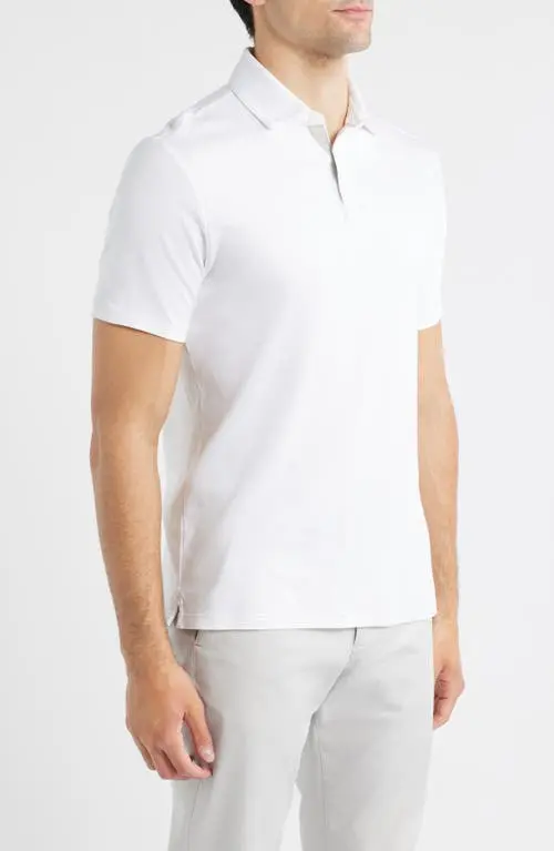 Robert Barakett Georgia Solid Pima Cotton Polo - White