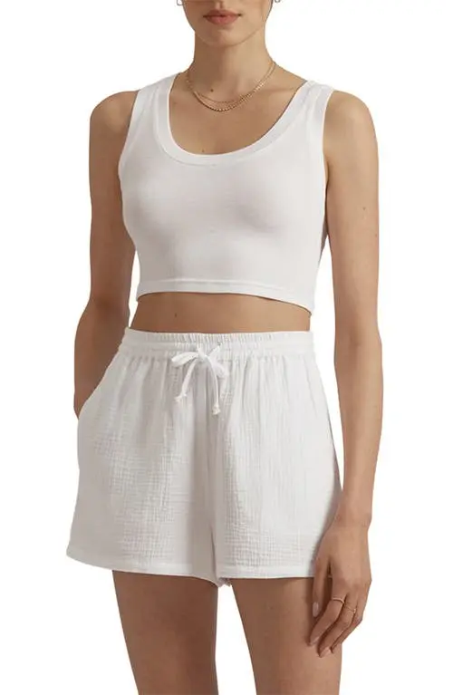 FAVORITE DAUGHTER Ribbed Crop Top - White
