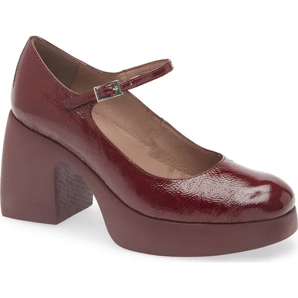 WONDERS Mary Jane Platform Pumps - Lack Vino