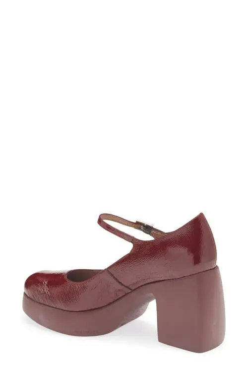 WONDERS Mary Jane Platform Pumps - Lack Vino