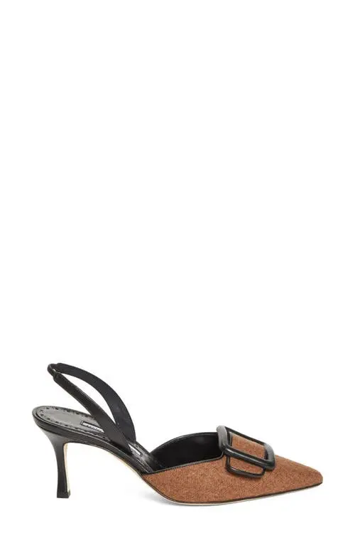 Manolo Blahnik Mayslibi Buckle Slingback Pumps