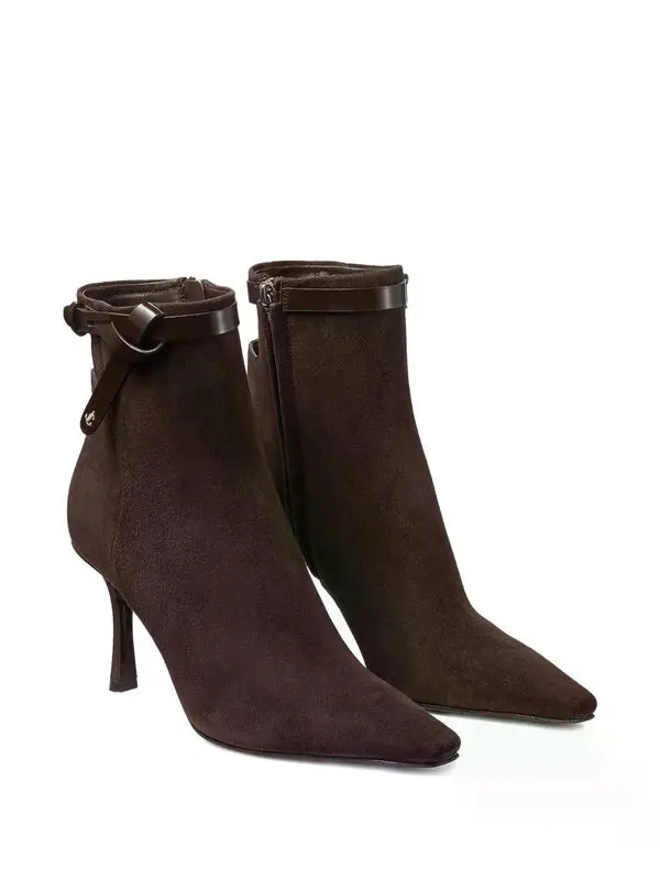 JIMMY CHOO Camie 85 Suede And Leather Ankle Boots - Brown