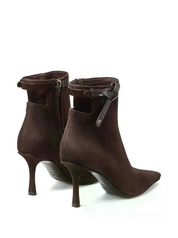 JIMMY CHOO Camie 85 Suede And Leather Ankle Boots - Brown