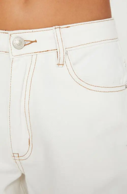 Princess Polly Naylor Mid Rise Wide Leg Jeans - Cream
