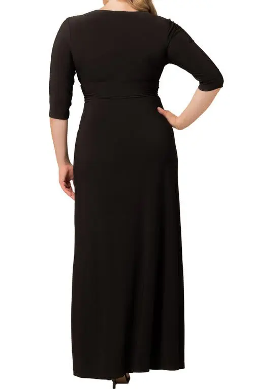 KIYONNA Evening Romance Stretch Jersey Gown - Black Noir