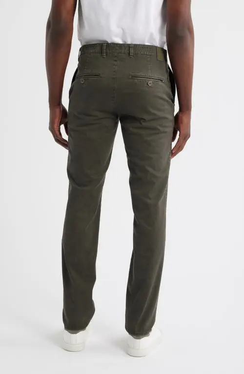BRAX Fabio Flat Front Cotton Blend Pants - Olive