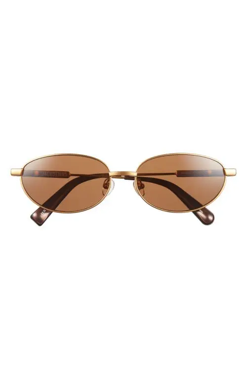 Jacquemus Les Lunettes Alba Sunglasses - Matt Gold/metallic Brown/brown