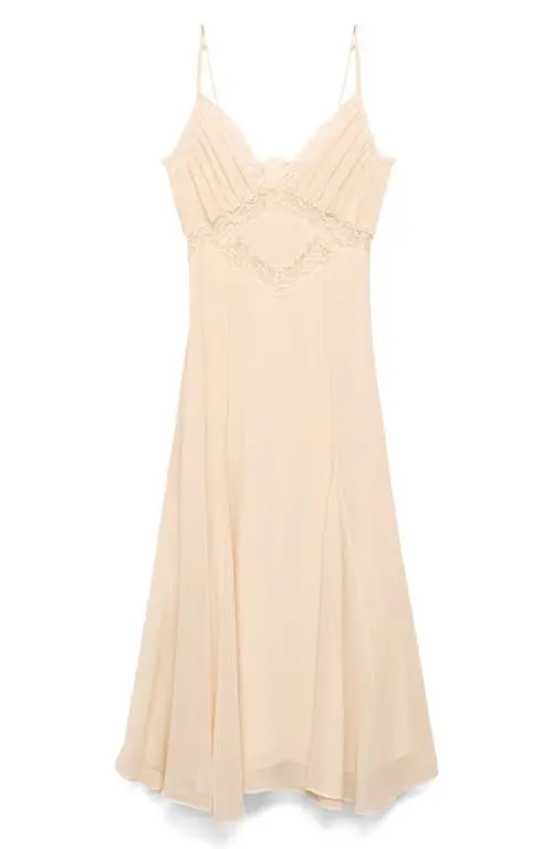 Mango Lace Trim Midi Dress