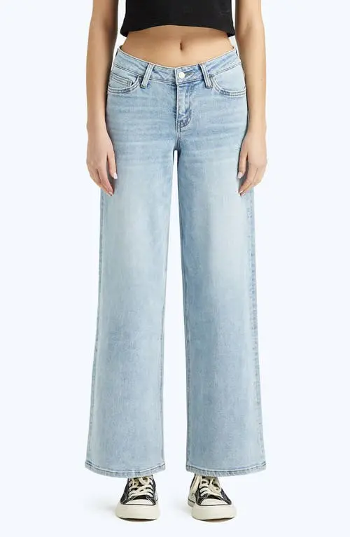 BAYEAS Mid-rise Wide Leg Jeans - Light Blue