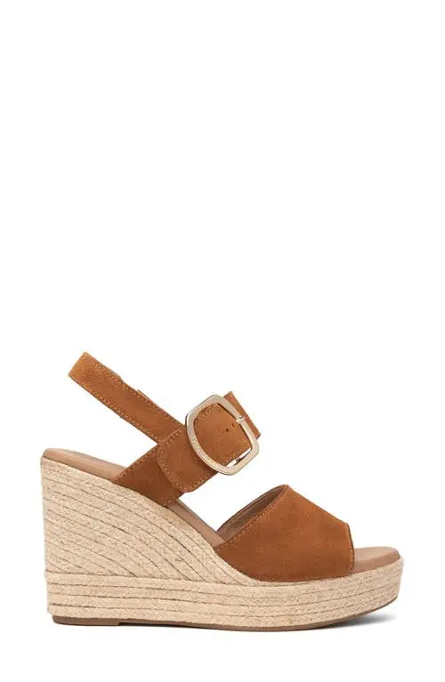NEROGIARDINI Slingback Espadrille Wedge Sandals - Tobacco