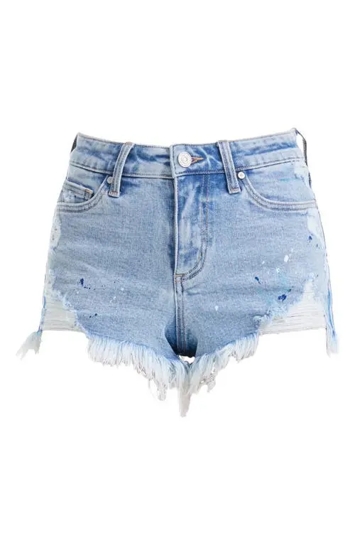 BAYEAS Paint Splatter Mid-rise Denim Cutoff Shorts