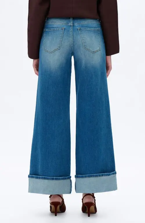 BAYEAS Cuffed Wide Leg Jeans
