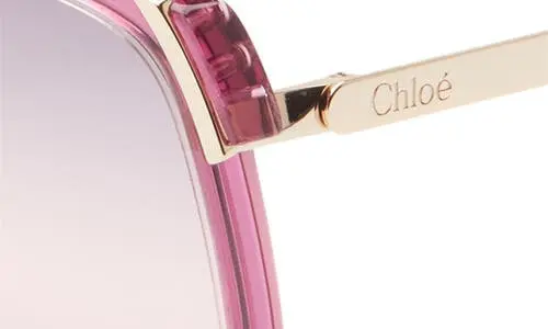Chloé 60mm Oversized Square Sunglasses - Burgundy