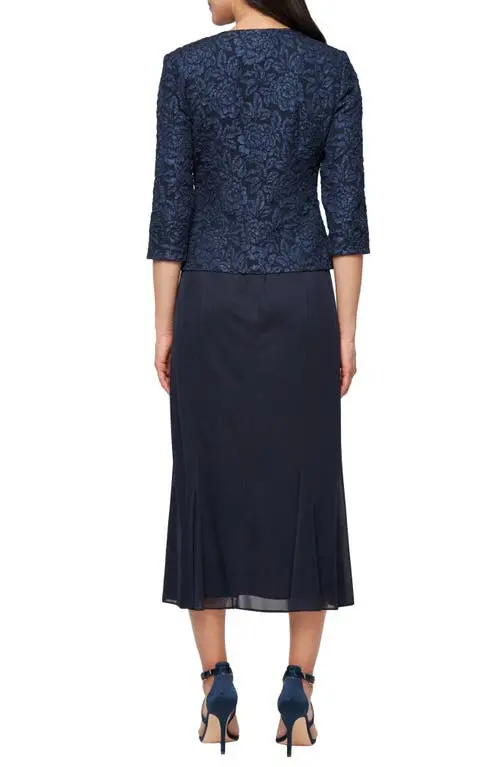 Alex Evenings Jacquard Dress With Jacket