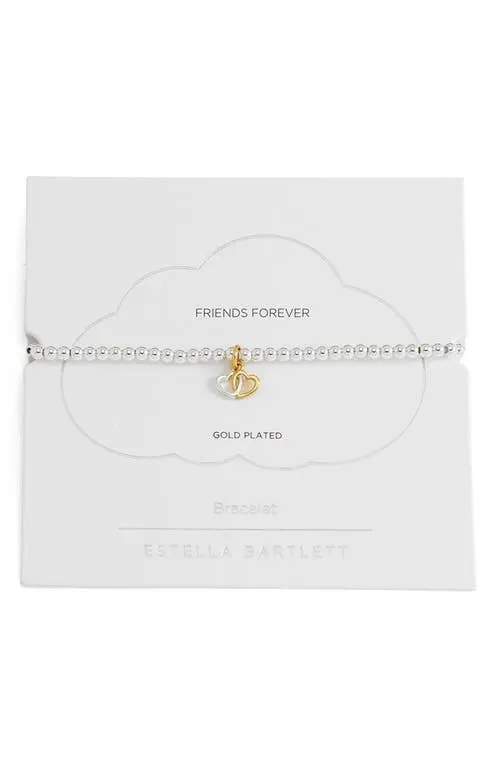 Estée Lauder Sienna Double Heart Beaded Bracelet - Gold And Silver