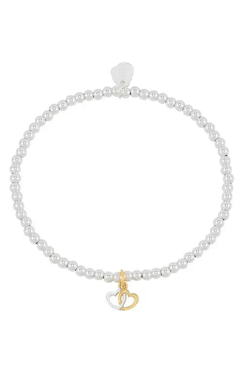 Estée Lauder Sienna Double Heart Beaded Bracelet - Gold And Silver
