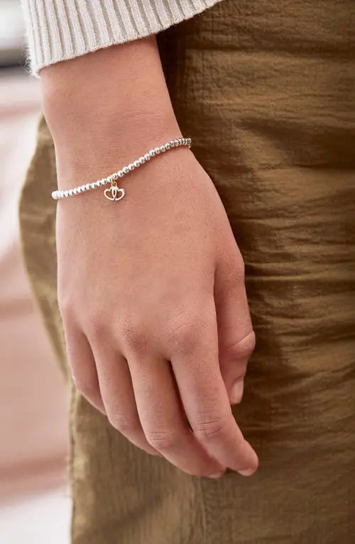 Estée Lauder Sienna Double Heart Beaded Bracelet - Gold And Silver