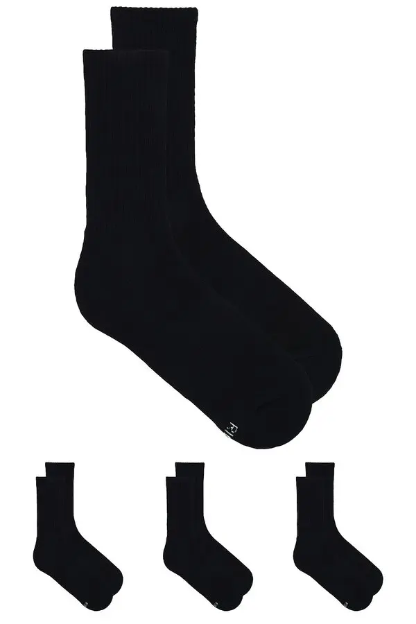 SKIMS Tube Crew Socks 3 Pack - Onyx